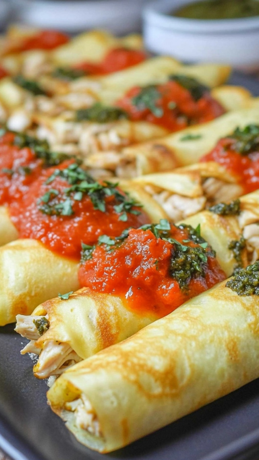 Deliciously Elegant Pesto Chicken Crepes: A Flavorful Twist on a ...