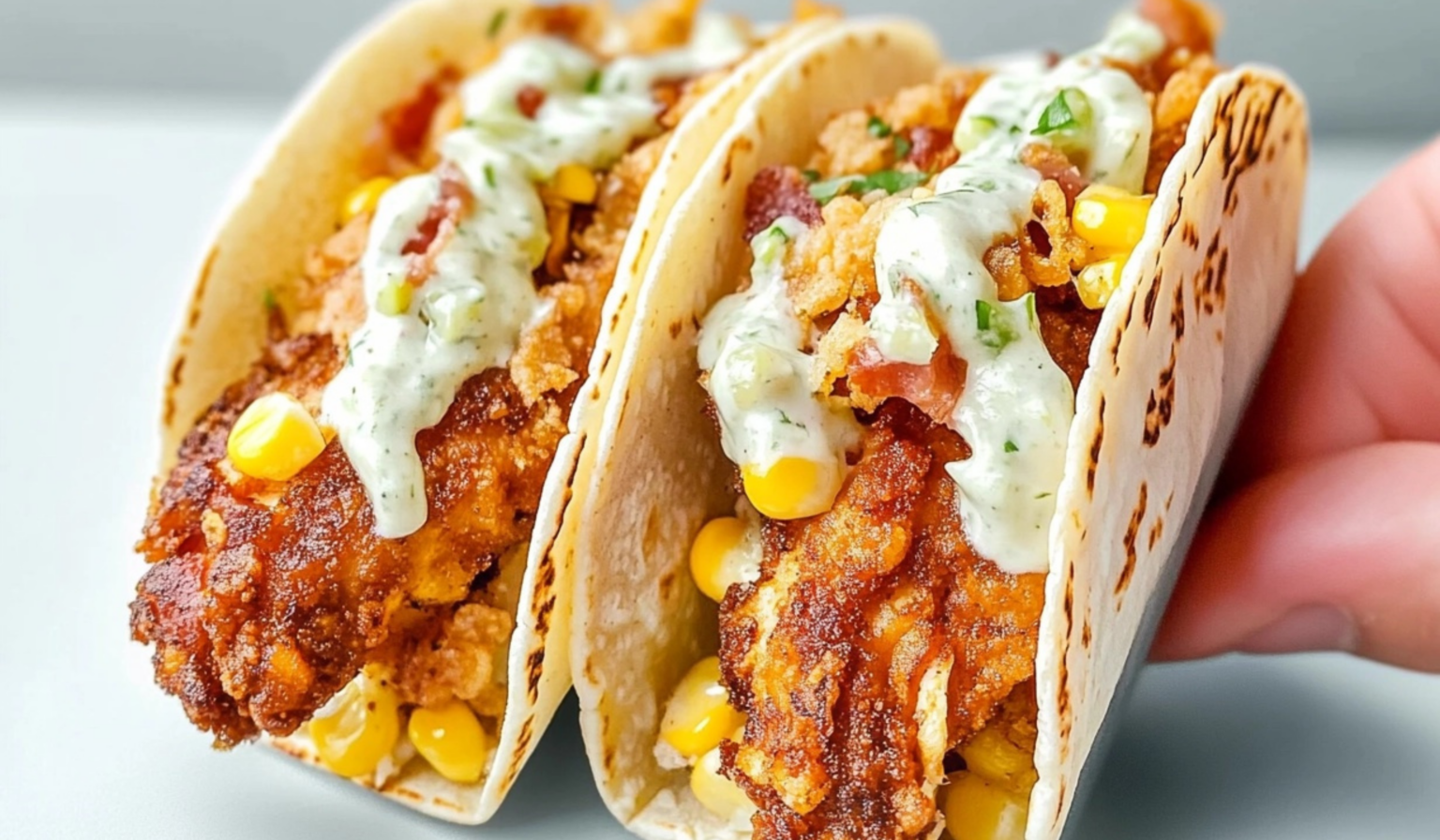 Fried Chicken Street Corn Taco with Jalapeno Lime Ranch: A Flavor ...